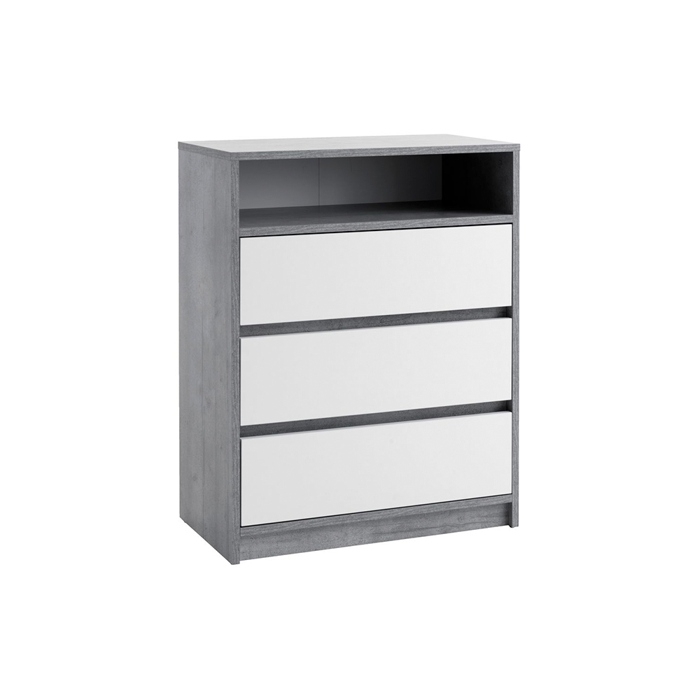 COD BILLUND 3 drawers white/concrete - JYSK Таджикистан